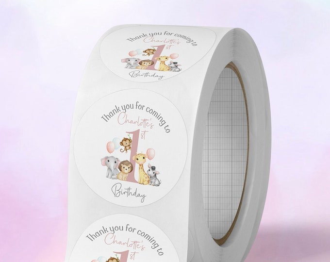 Personalized Wild One 1st Birthday Party Favor Tag Stickers, Sweet Cone ...