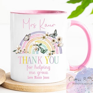 Personalised Thank You Teacher Mug, Teachers Gift, End of Term Gift ...