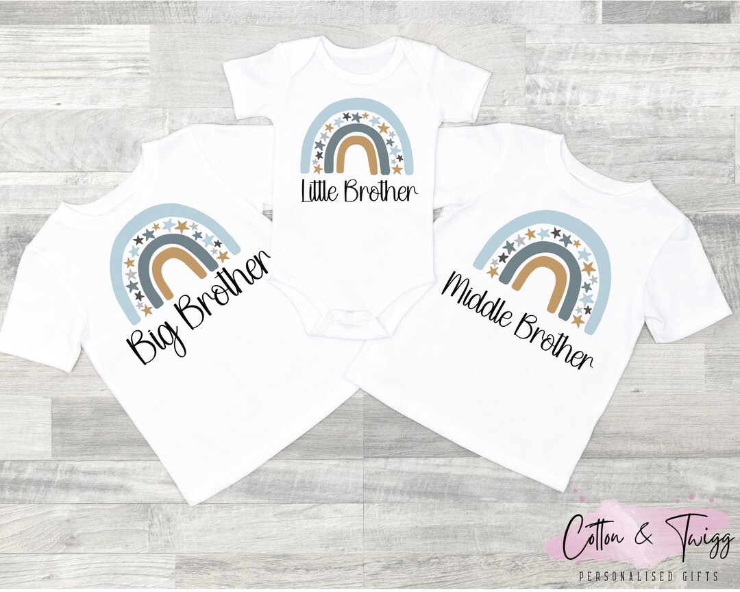 Big Brother, Middle Brother, Little Brother Personalised T-shirt, Vest ...