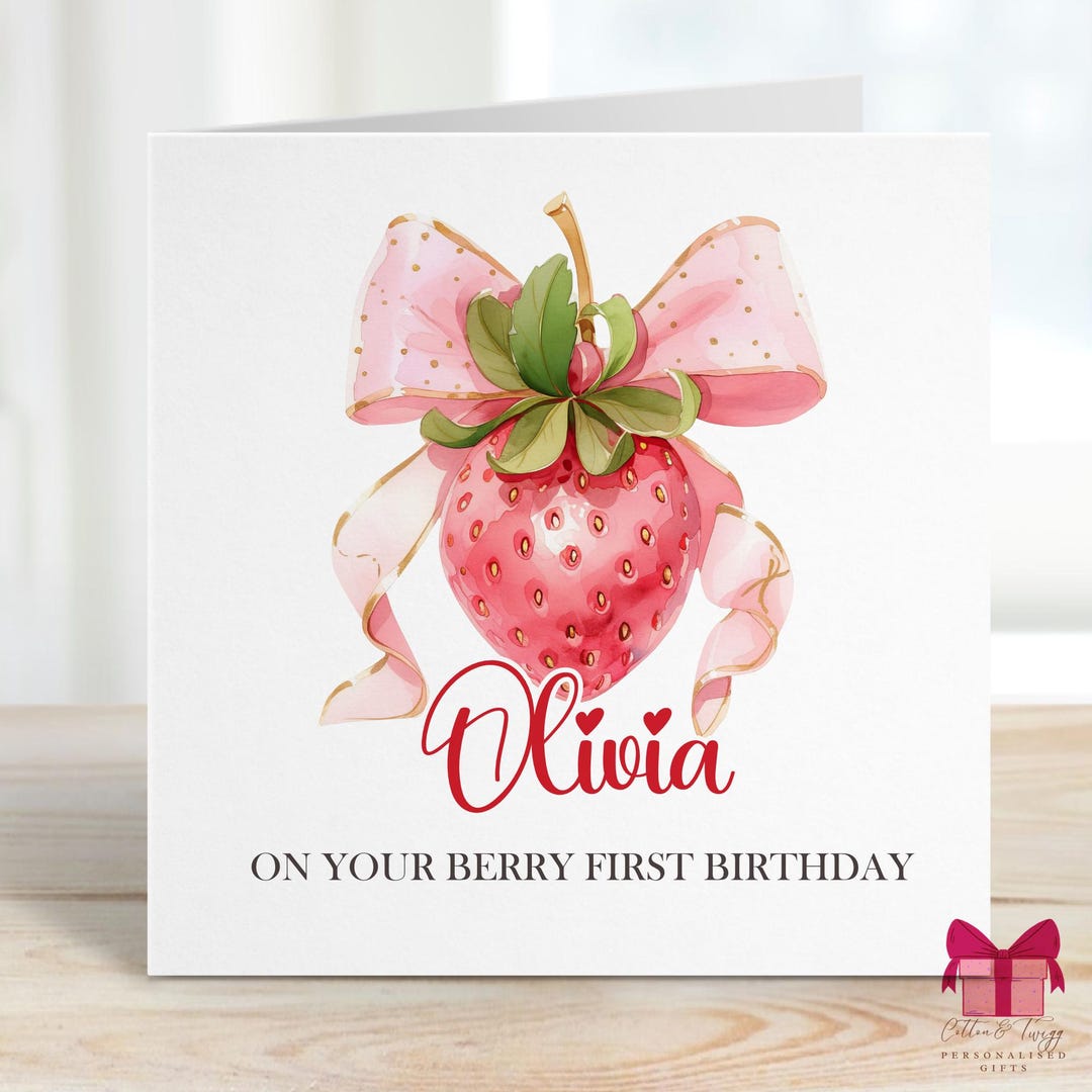 Strawberry Birthday Card, Berry Special Birthday Greeting Card ...