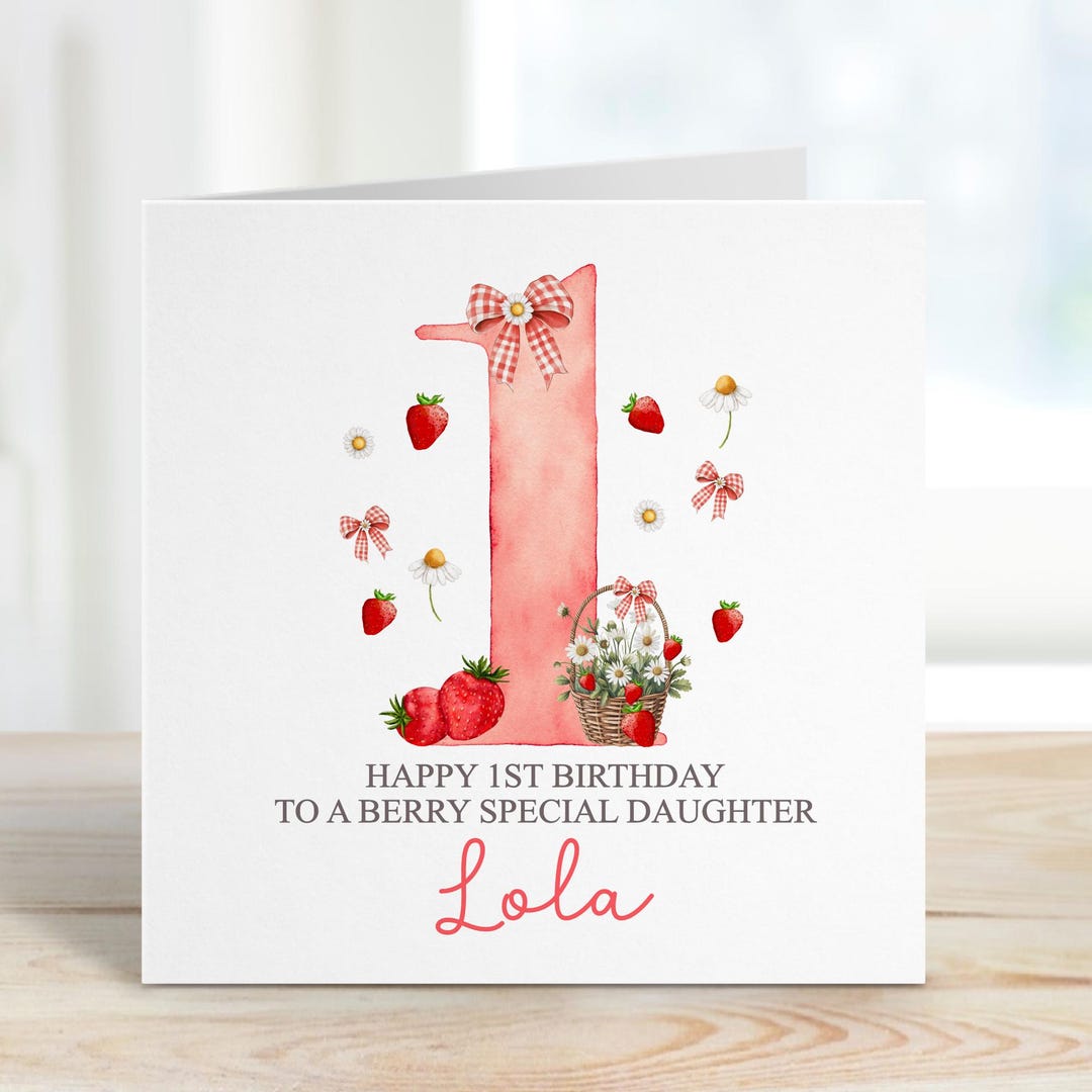 Strawberry Birthday Card, Berry Special Birthday Greeting Card ...