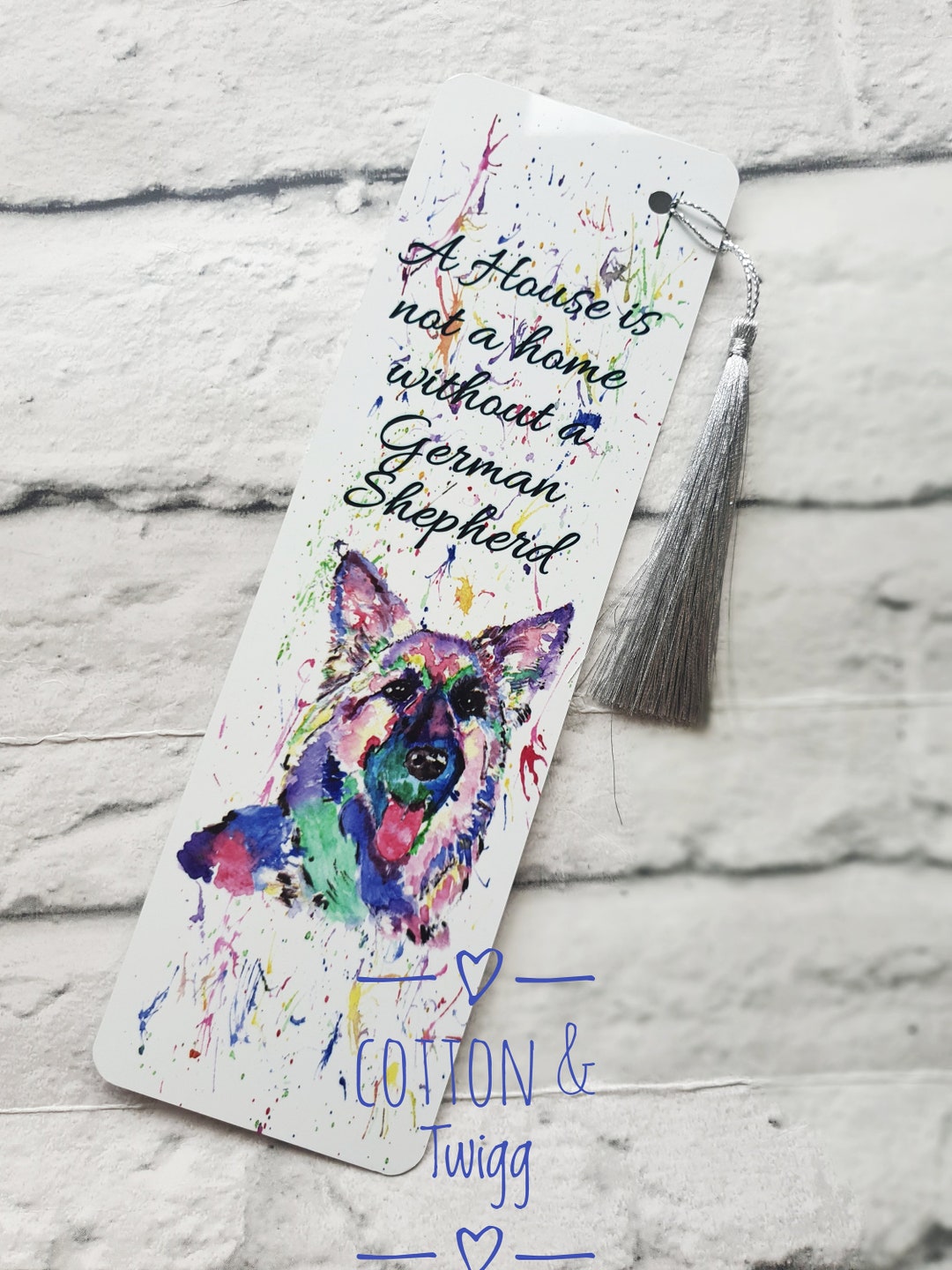 German Shepherd Bookmark Alsation Dog BookmarkDog Bookmark - Etsy.de