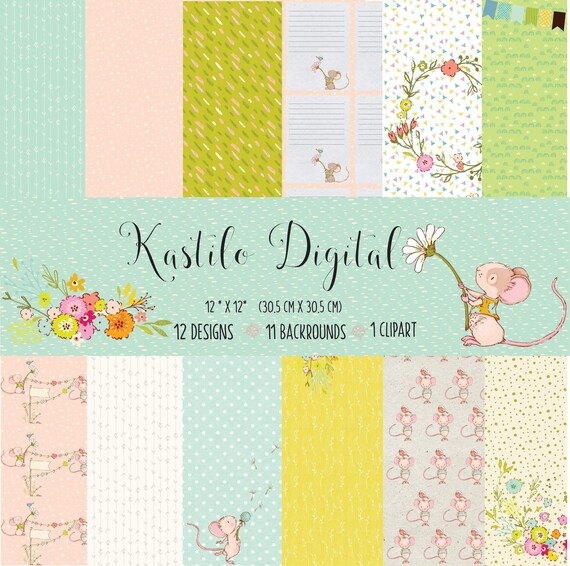 New Baby Digital Paper Digital Paper. Mouse Baby Digital Paper | Etsy