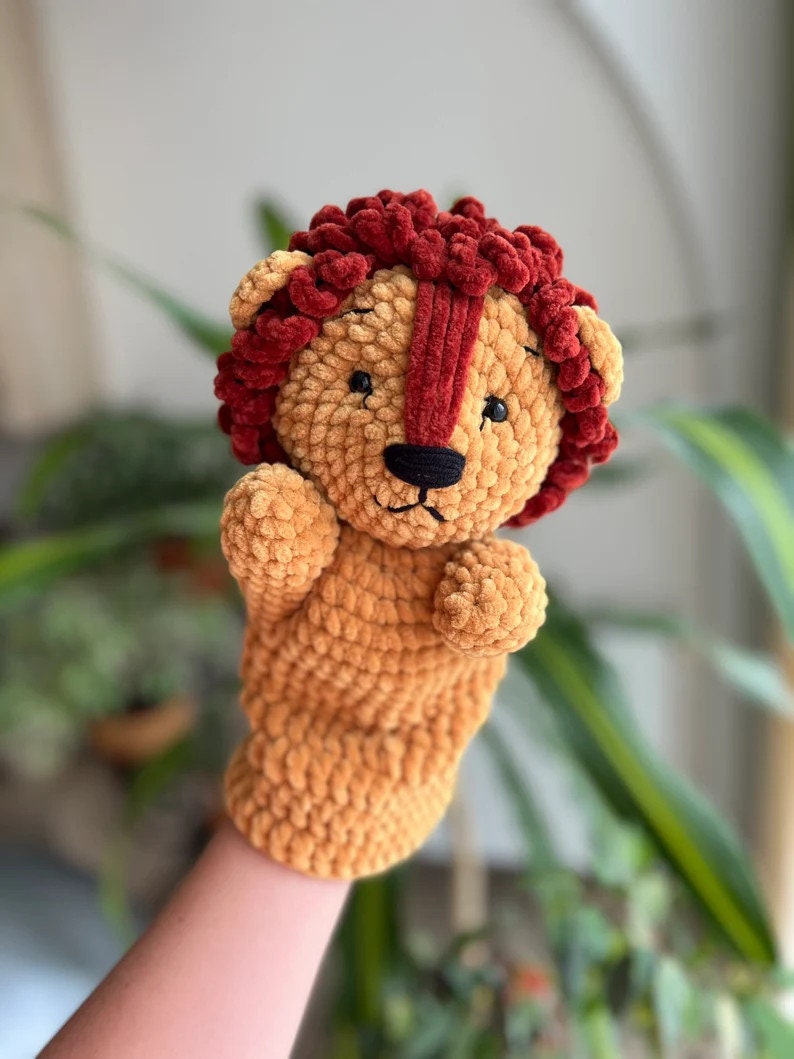 Lion Hand Puppet Pattern in Crochet PDF Amigurumi Puppet Performance ...