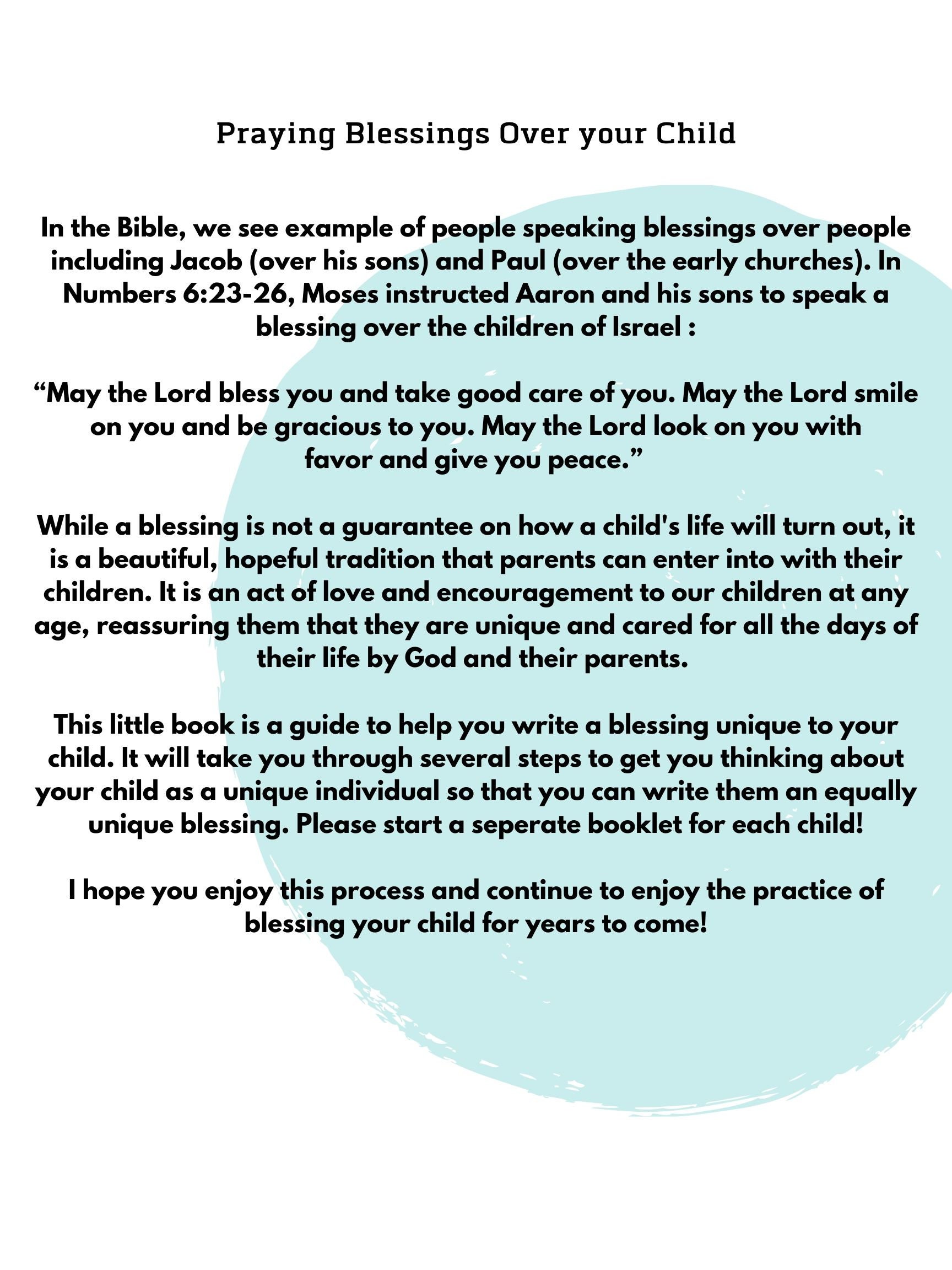 Child Blessing Parent Guide - Etsy
