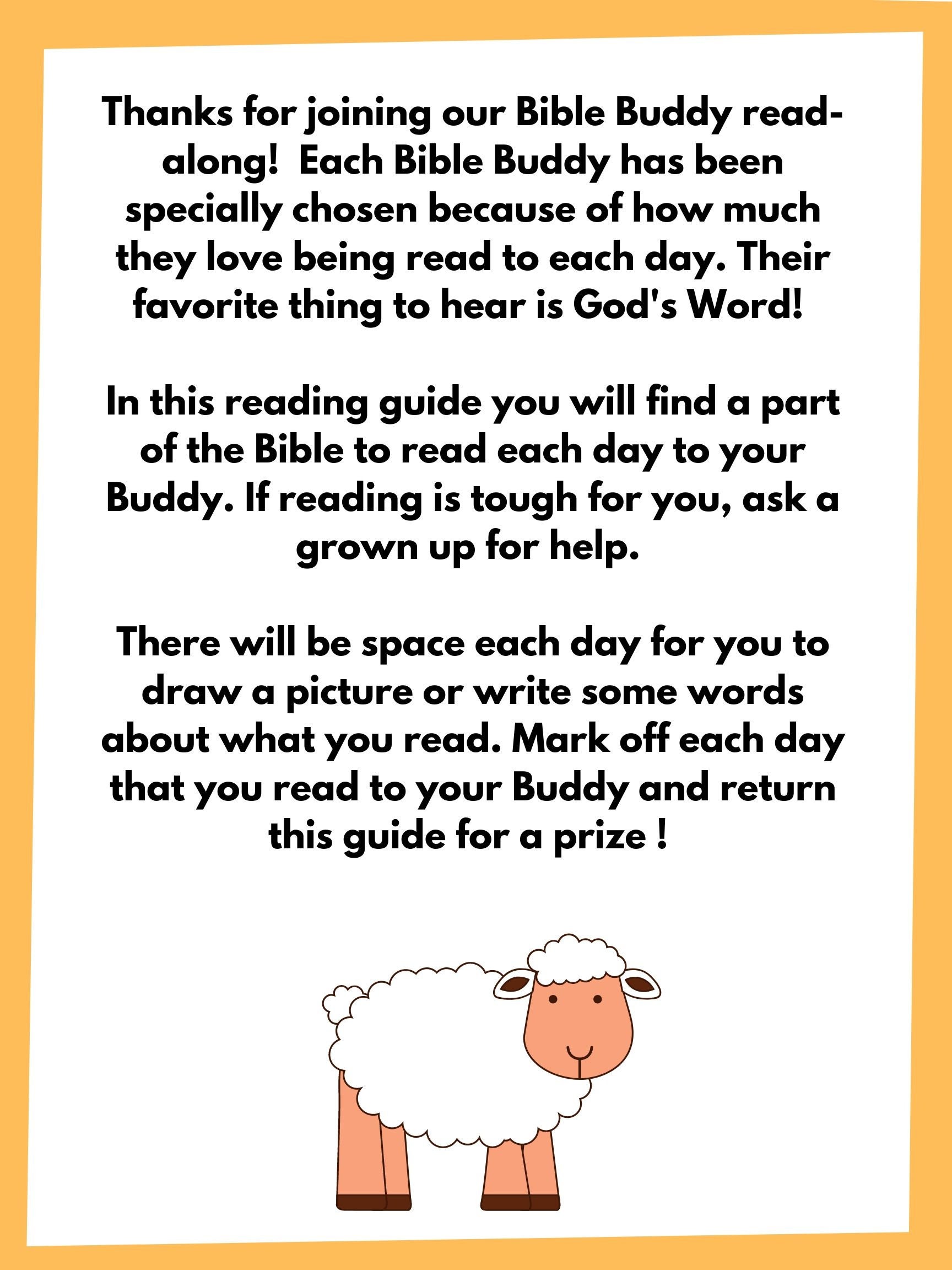 1st Bible Buddy Read-along FULL SET Lambs - Etsy