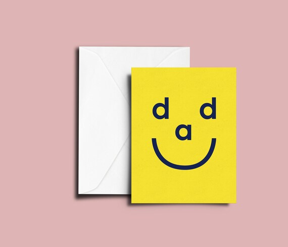 Dad Smiley Father's Day Card | Etsy