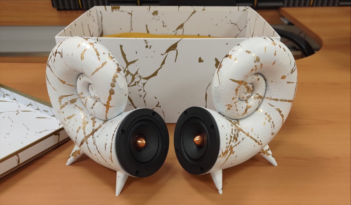 3D Printed & Painted Unique Nautilus Shell Speaker Pair - Etsy