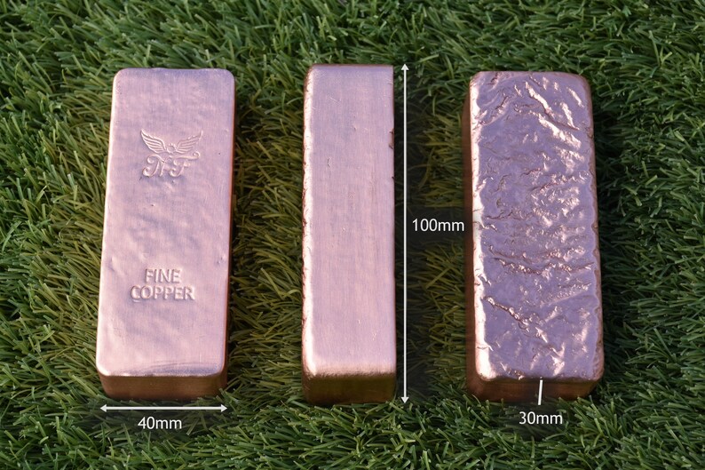 Handmade Stamped Fine Copper Ingots - 1kg (2.2lbs) (35oz) Investment ...