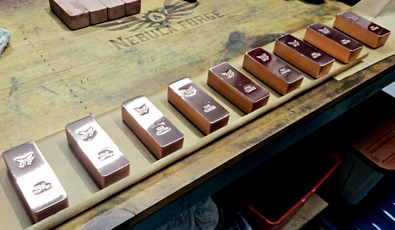 Handmade Stamped Fine Copper Ingots - 1kg (2.2lbs) (35oz) Investment ...