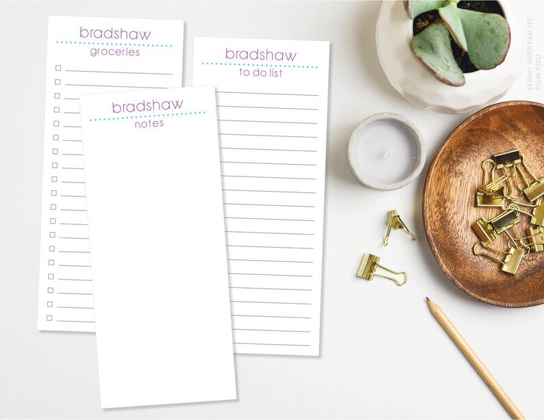 NOTEPAD Dots Set plum/turquoise - Etsy