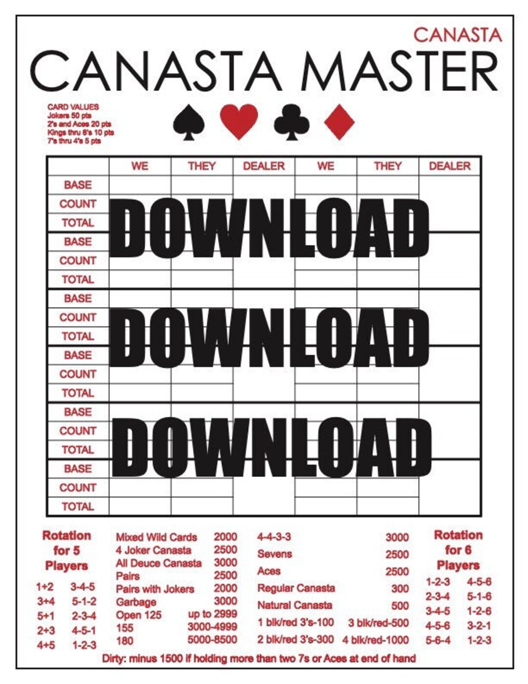 DIGITAL DOWNLOAD | "canasta Master" - Etsy