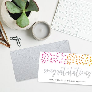 CHECK CARDS | Confetti Congratulations | Set of 14 | - Etsy