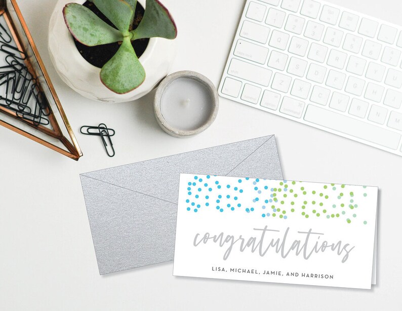CHECK CARDS | Confetti Congratulations | Set of 14 | - Etsy