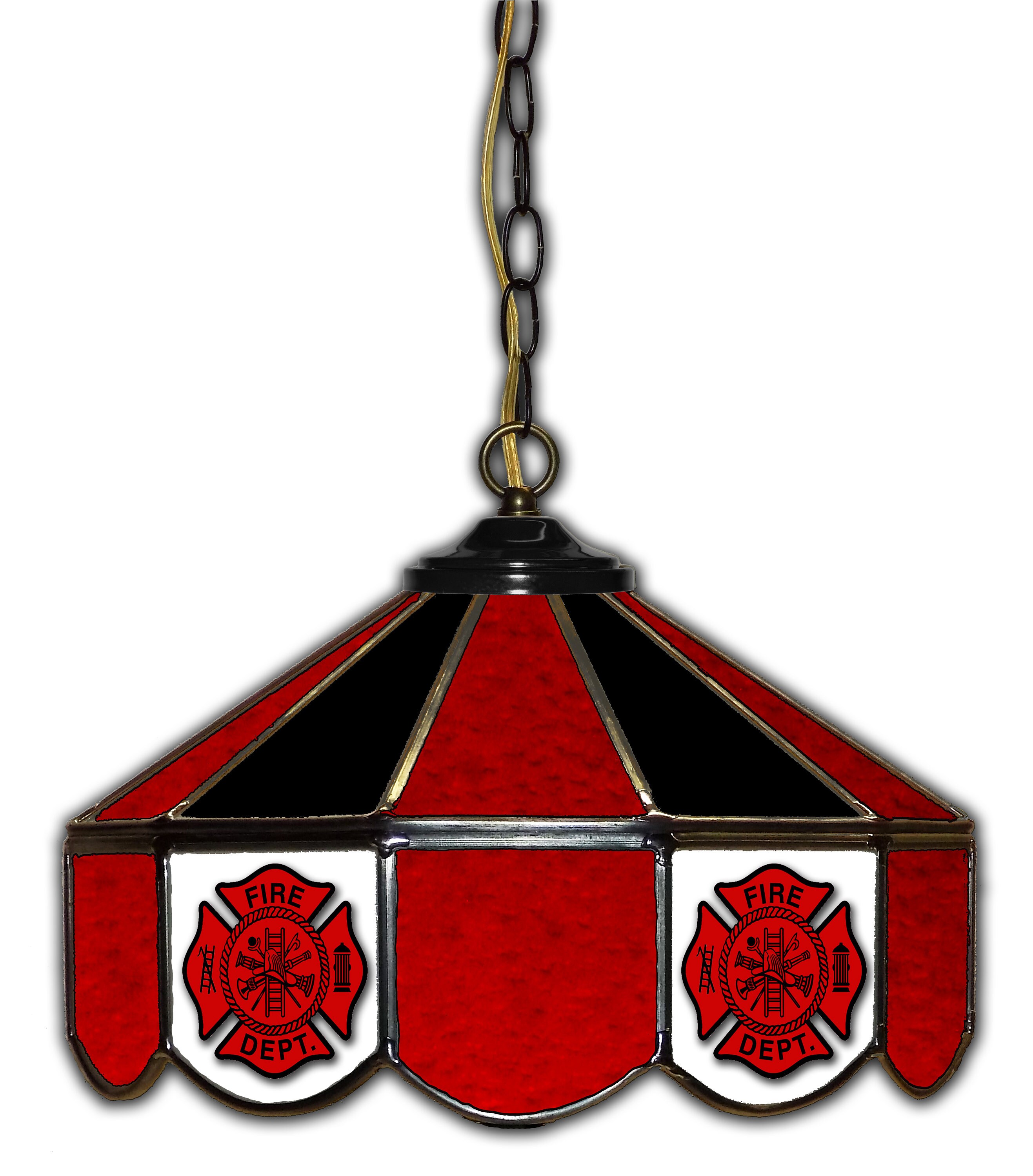 Stained Glass Fire Department Swag Lamp - Etsy