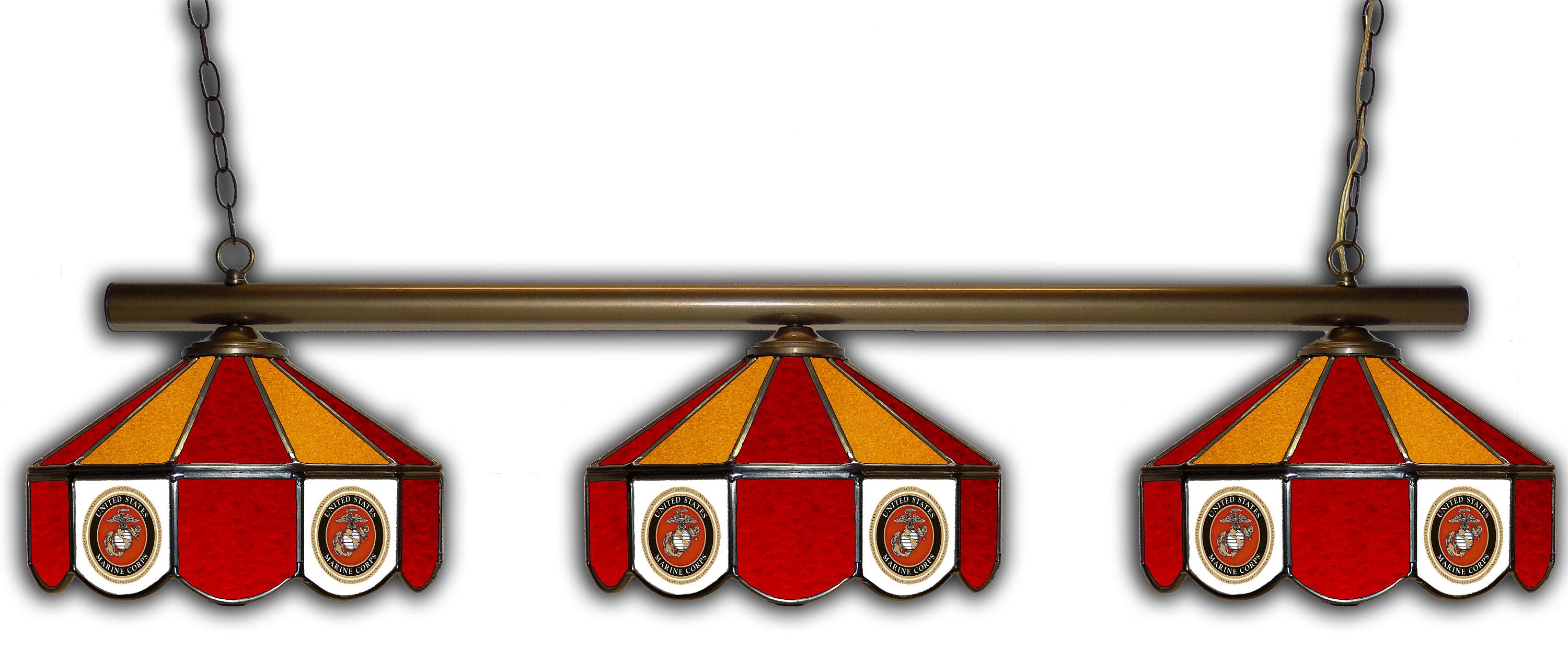 Marine Corps 3 Light Stained Glass Pool Table Lamp - Etsy