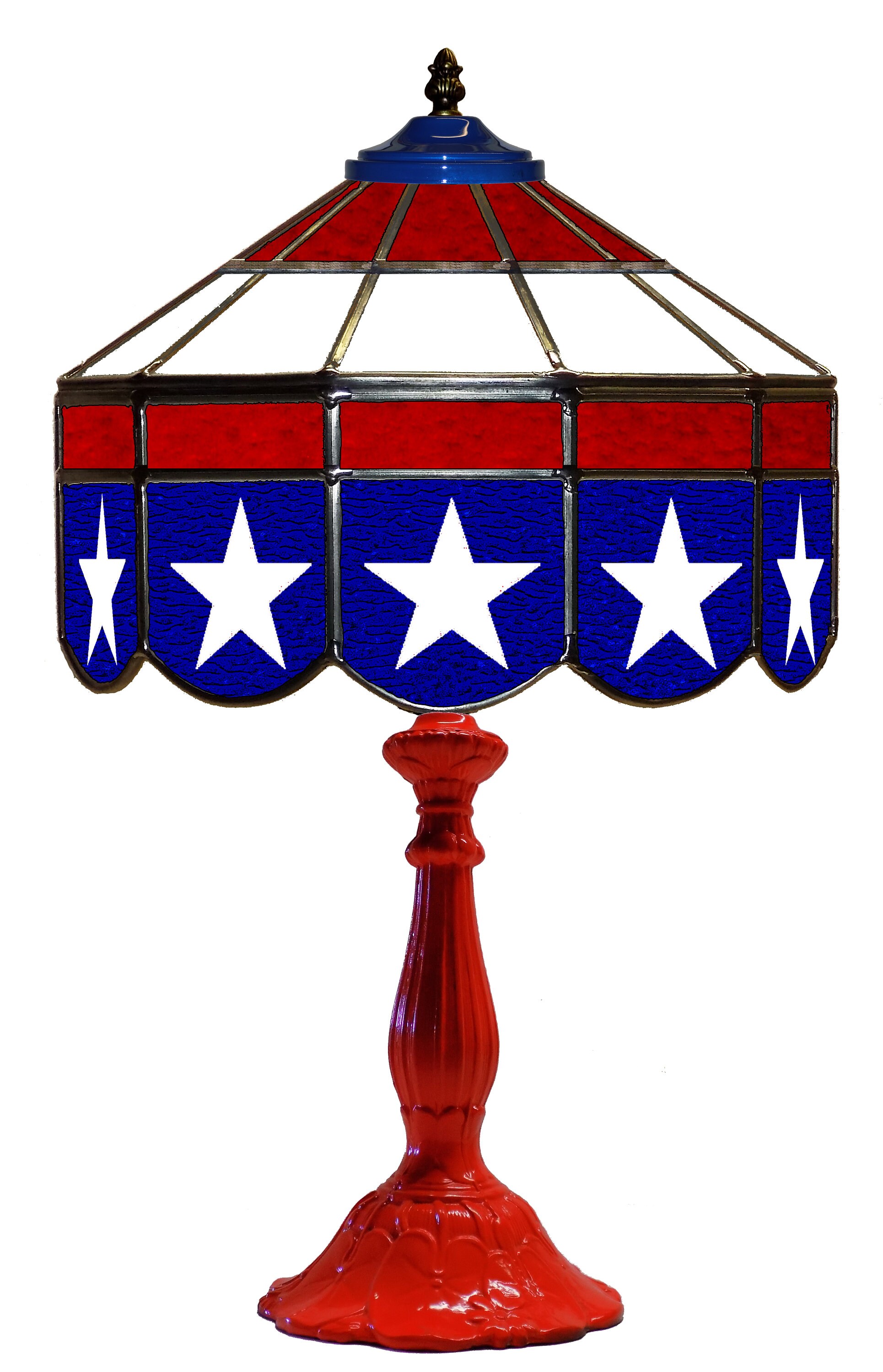 USA Flag Stained Glass 22" Table Lamp - Etsy