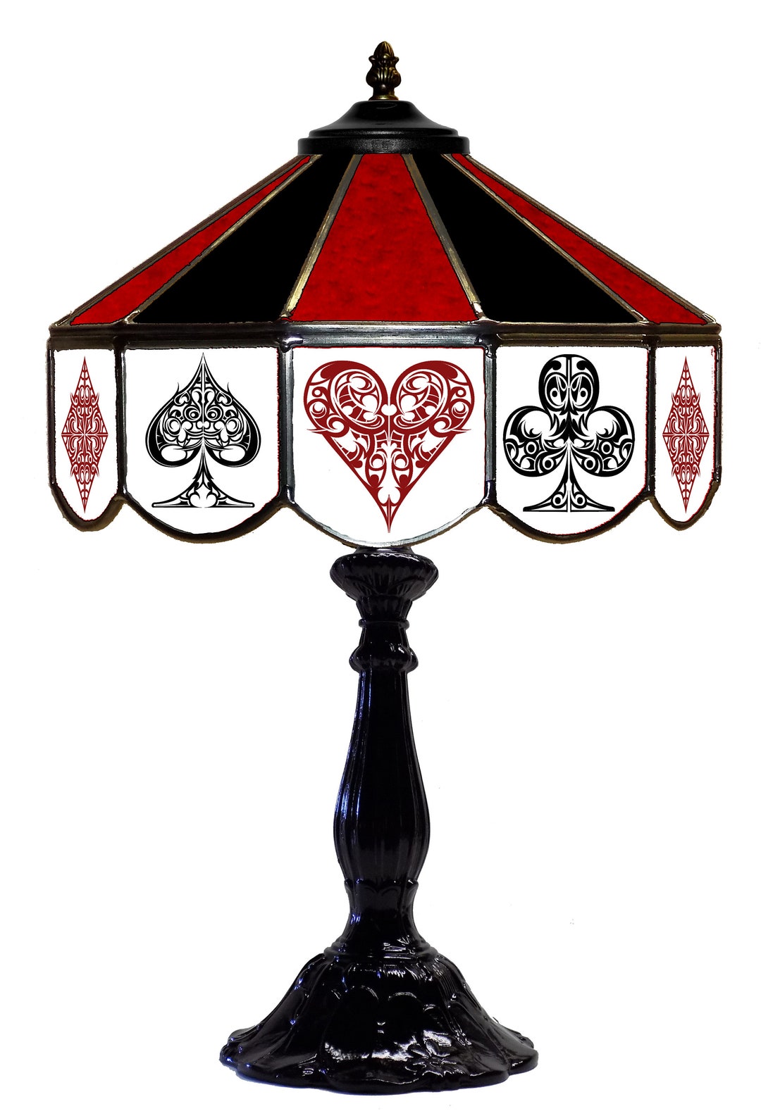 Poker Stained Glass Table Lamp - Etsy