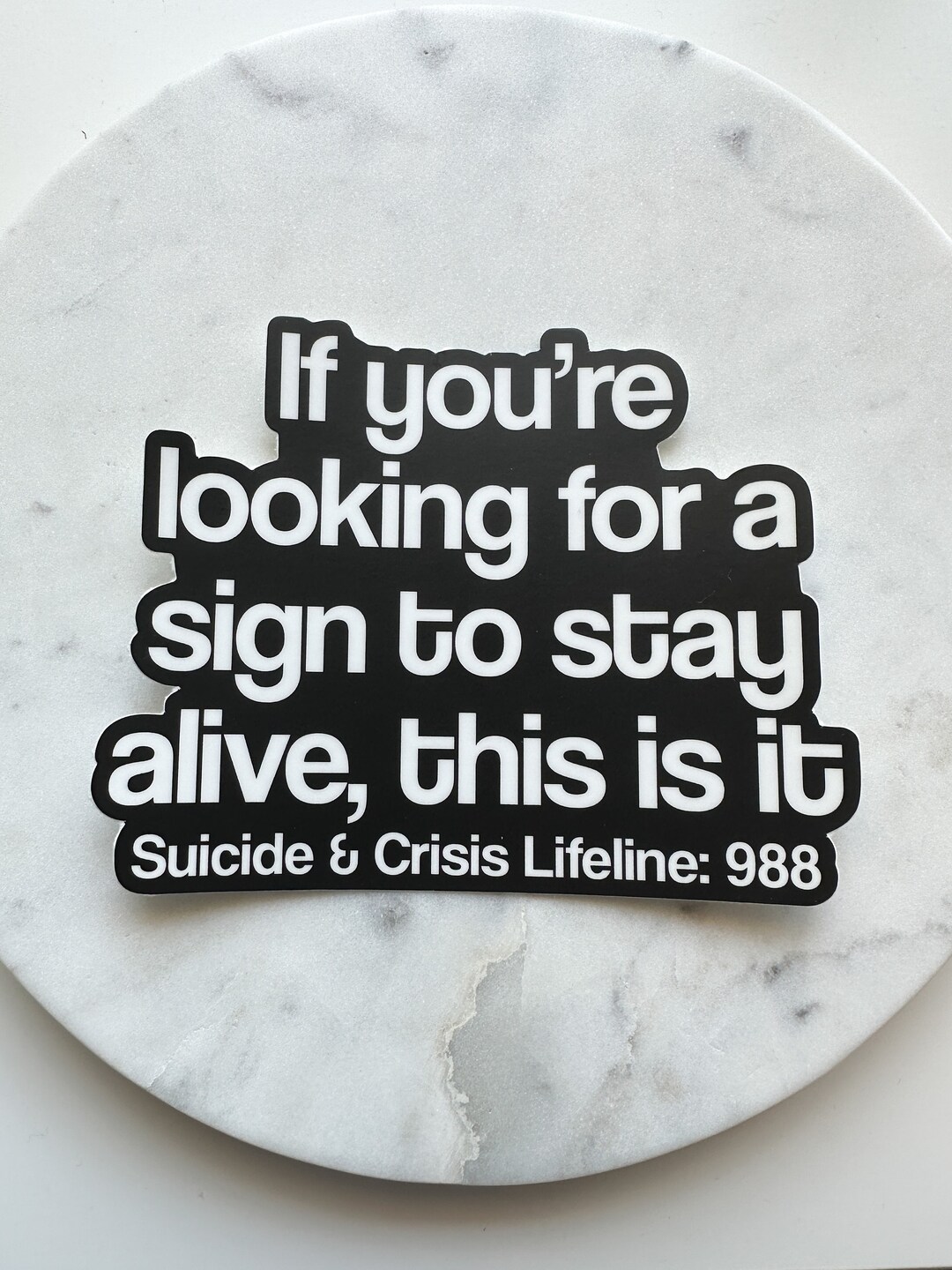 Suicide Hotline 988 Bumper Sticker | Weatherproof Sticker | Sign to ...