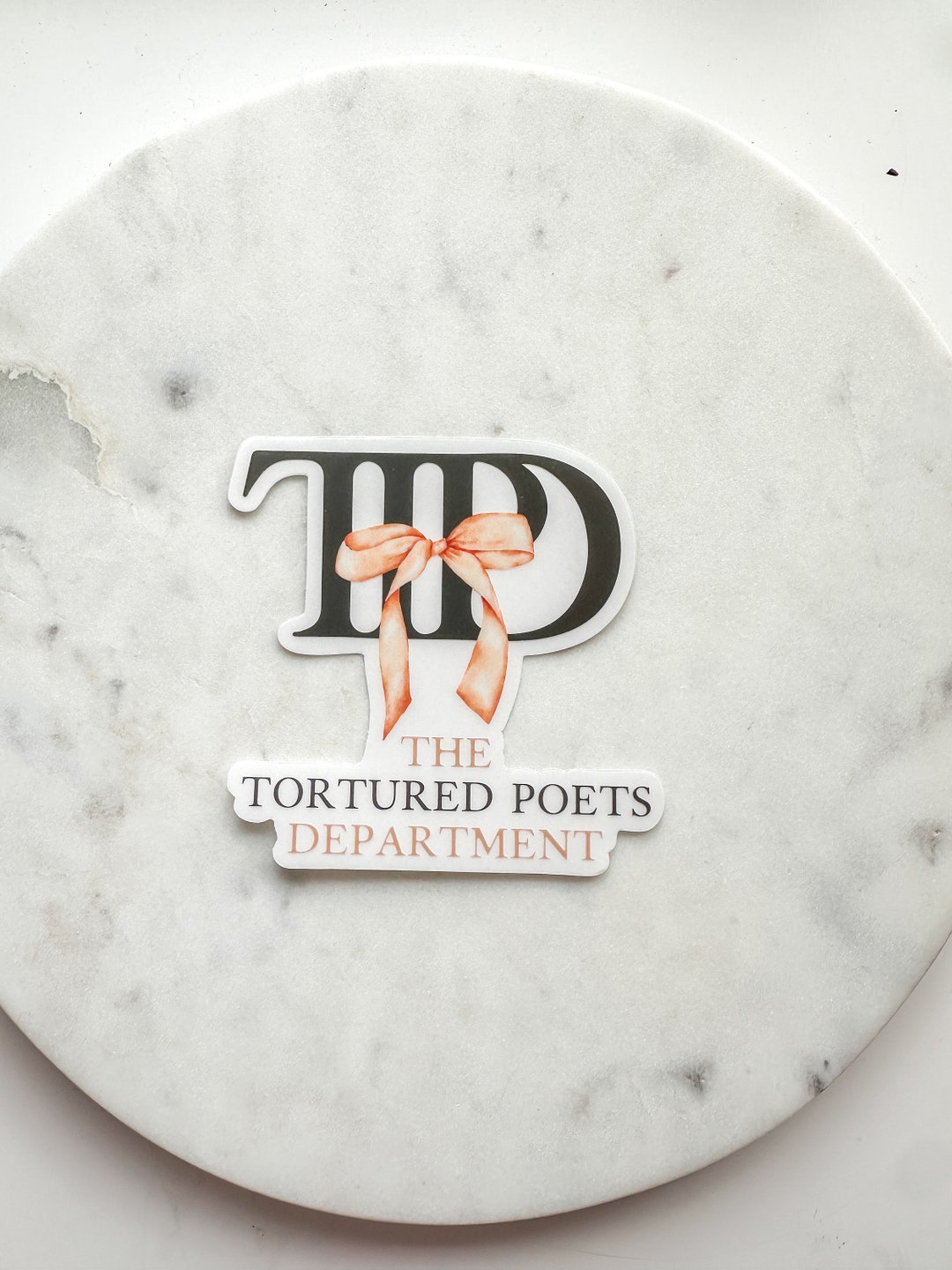 TTPD the Tortured Poets Department Weatherproof Sticker Coquette Bow ...