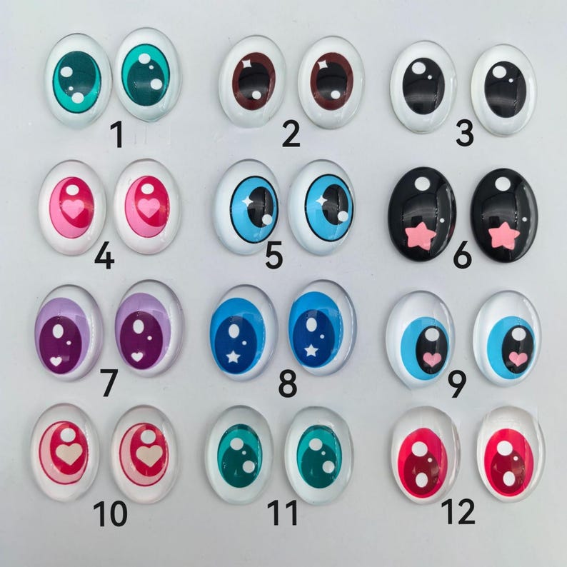 Oval Eyes for Monster Toy Flat Glass Eyes Forest Spirit Different ...