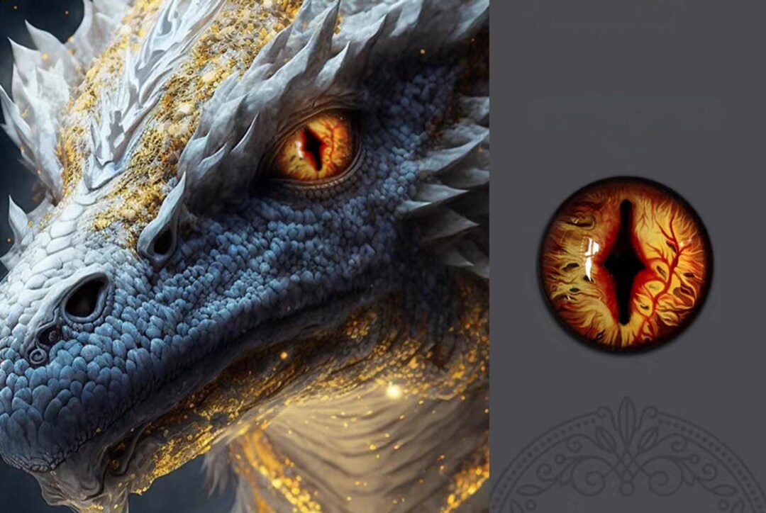 Golden Dragon Eyes Orange Glass Eye Cabochon Yellow Eyes for Toy Felted ...