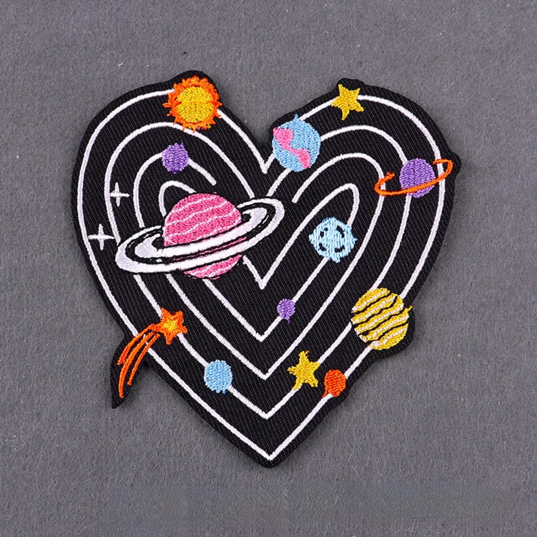 Solar System Patch Cosmic Love Patch Cosmic Heart Planets Patch Heart ...