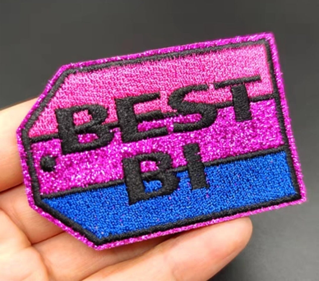 LGBT Embroidered Patch Pattern Best Bi Gay Pride Parade Iron on Patch Bisexual Flag Stitch on ...