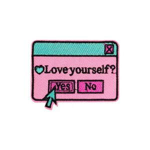 Love Yourself Patch Self Love Patch Motivation Patch Embroidery Pink Cloth Patch Backpack Patch ...
