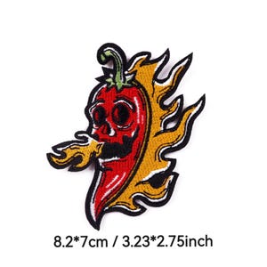 Red Hot Chilli Patch Spicy Chilli Patch Spitting Fire Chilli Patch Iron ...