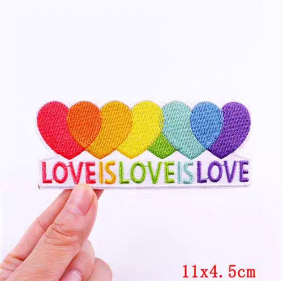 LGBTQ Love Hearts Embroidered Patch Pattern Gay Pride Parade Iron on Patch Les Bisexual Trans ...
