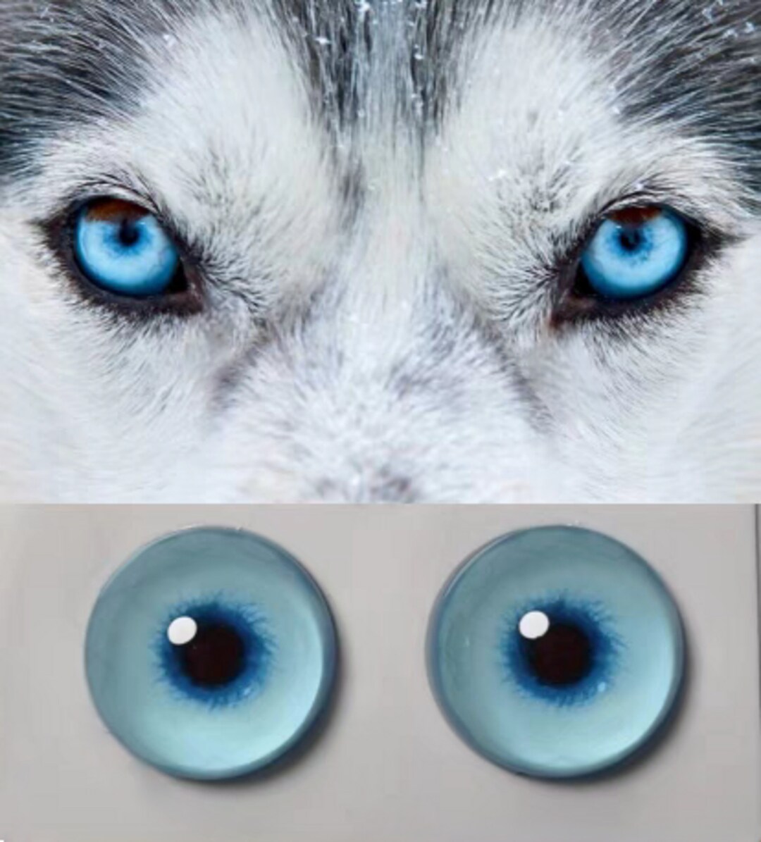 Realistic Blue Dog Eyes Diy Husky Glass Eye Cabochons Light Blue Eyes ...