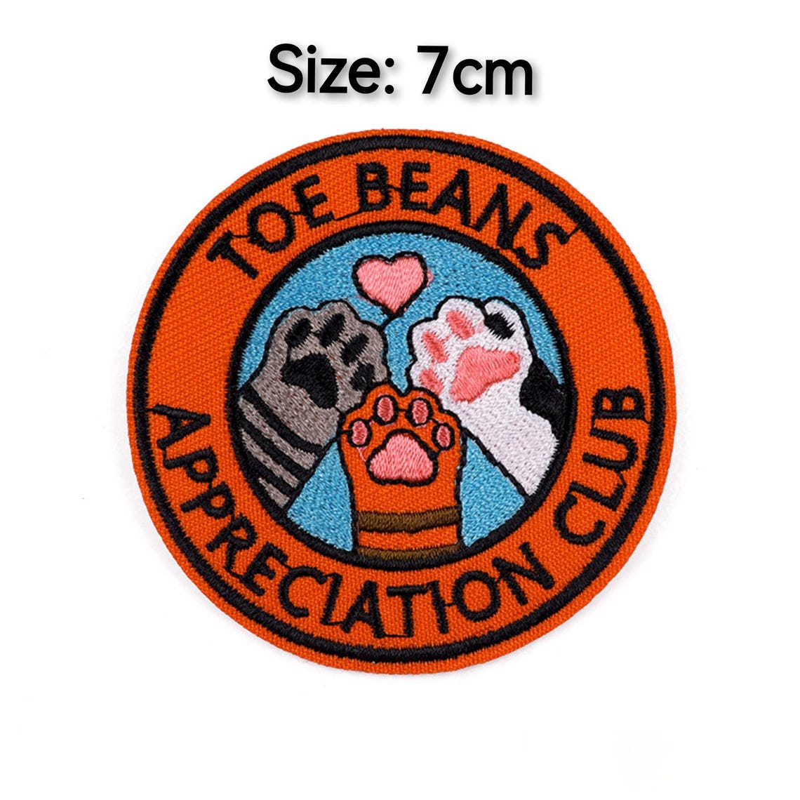 Cute Cat Patch Toe Beans Appreciation Club Patch Small Round Patch Iron ...