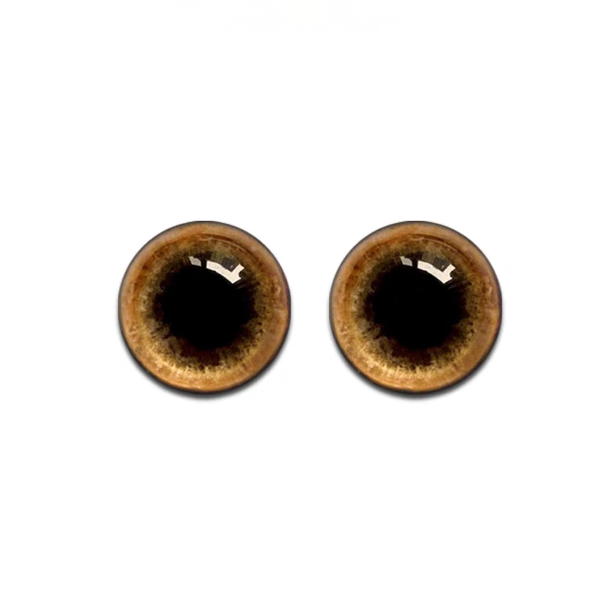 Realistic Golden Dog Eyes Hazel Glass Eye Cabochons Honey Puppy Doll ...