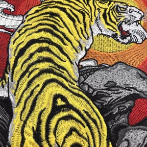 Large Tiger Patch Japanese Style Embroidered Applique Asian Motives Back Iron on Patch T-shirt ...