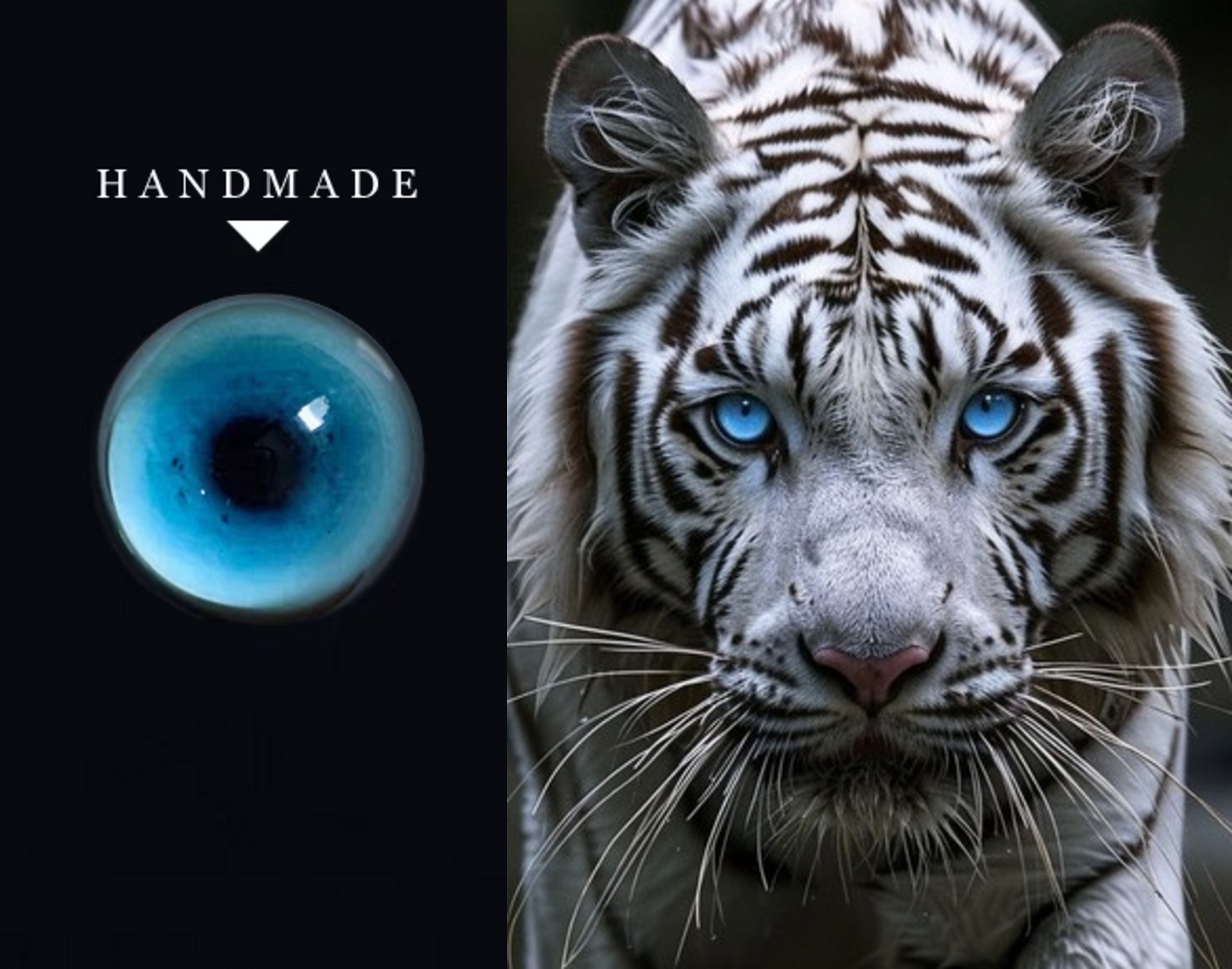Realistic White Tiger Glass Eyes Blue Tiger Eyes for Toys Felted Tiger ...