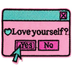 Love Yourself Patch Self Love Patch Motivation Patch Embroidery Pink Cloth Patch Backpack Patch ...