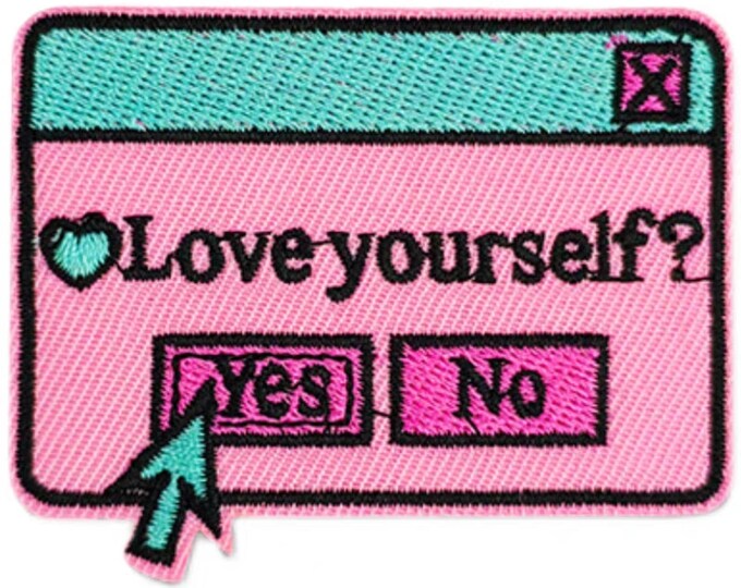 Love Yourself Patch Self Love Patch Motivation Patch Embroidery Pink Cloth Patch Backpack Patch ...
