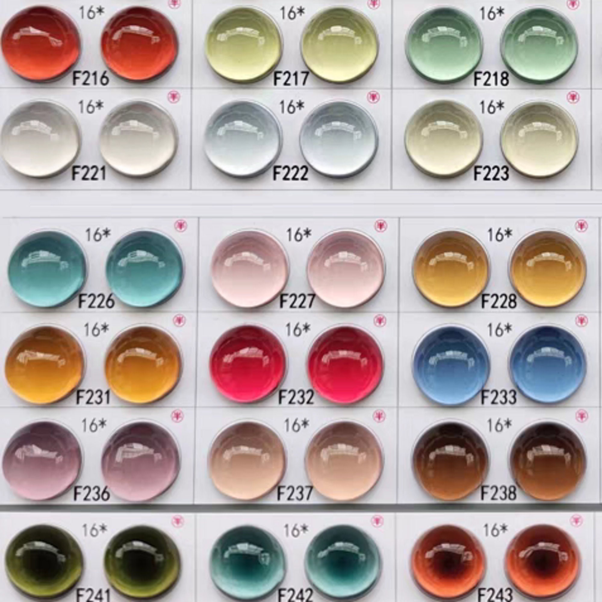 No Pupil Eyes for Dolls Diy Glass Eye Cabochons Sheer Colour Eyes ...