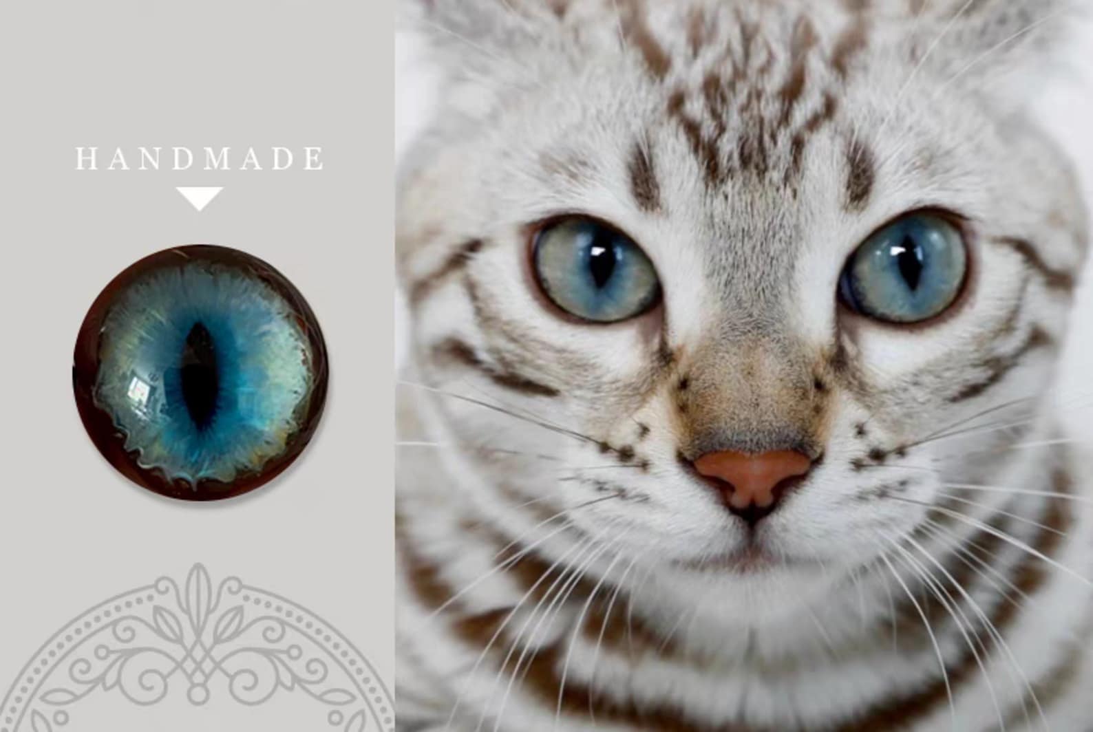 Realistic Blue Cat Eyes Siamese Cat Eyes for Toy Glass Safety Eyes ...