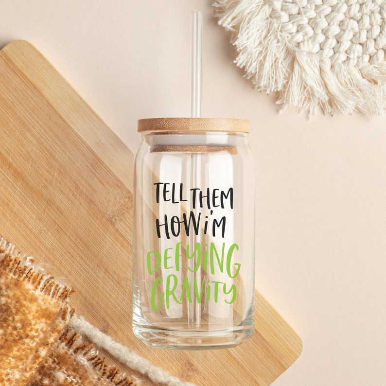 Wicked Inspired Iced Coffee Glass Defying Gravity Mug Inspired in a ...