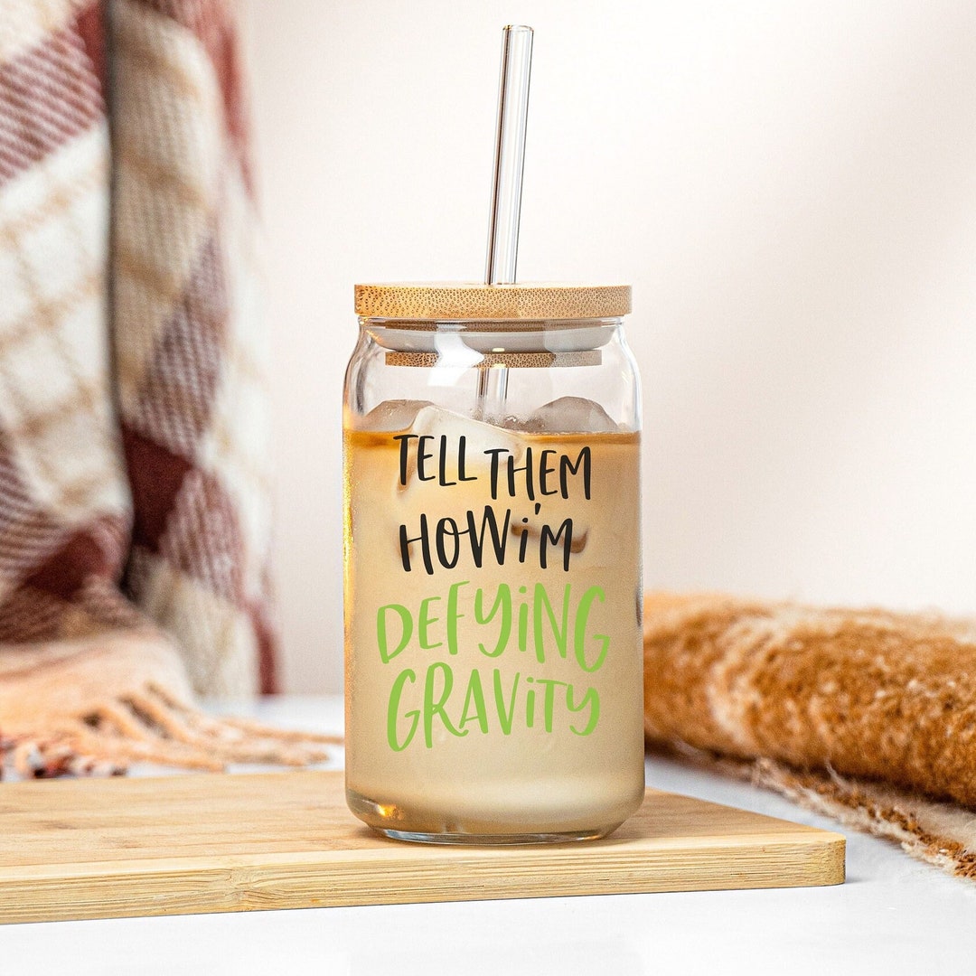 Wicked Inspired Iced Coffee Glass Defying Gravity Mug Inspired in a ...