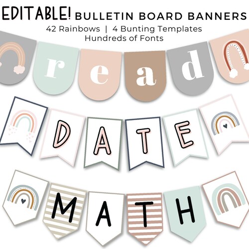EDITABLE Bulletin Board Banner Letters Printable Classroom - Etsy