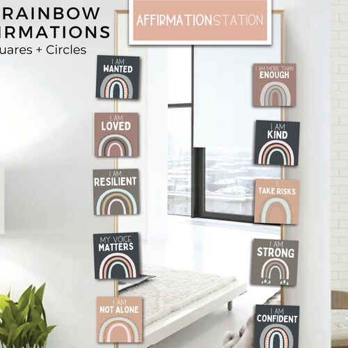 Boho Affirmation Mirror Labels Affirmation Station Classroom | Etsy