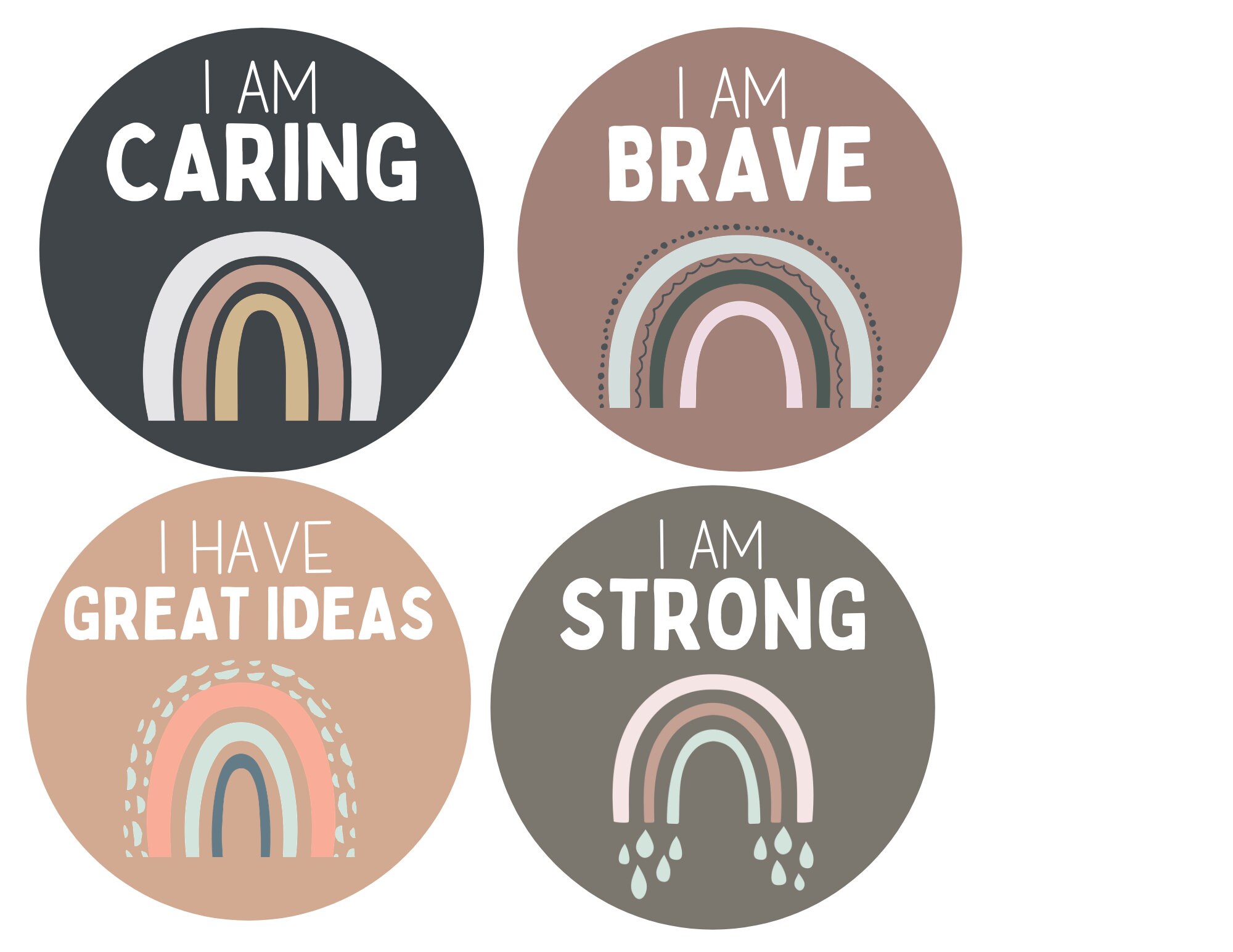 Rainbow Affirmation Mirror Labels Affirmation Station | Etsy