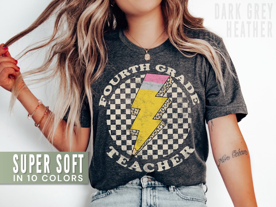 Fourth Grade Teacher Shirt Teacher Shirts Teacher Tshirt Retro 4th ...
