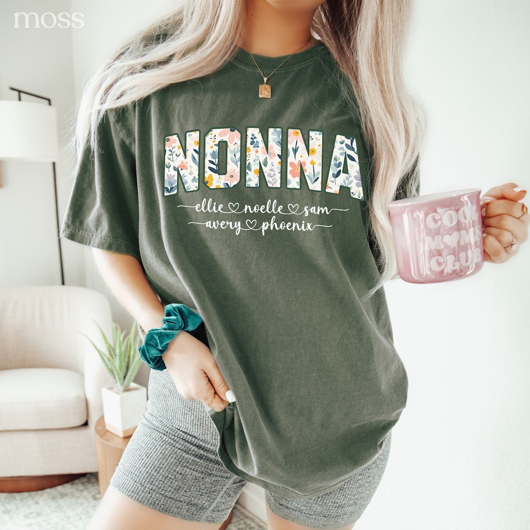 Custom Comfort Colors Nonna Shirt Retro Nonna T-shirts Personalized Nonna Clothes Cool Nonna ...