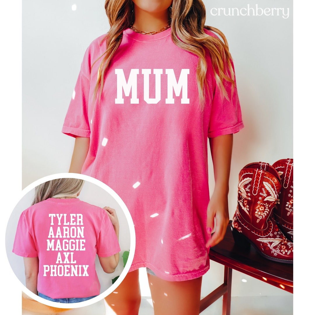 Mum Shirts Custom Mum Shirt With Kids Names Personalized Comfort Colors ...
