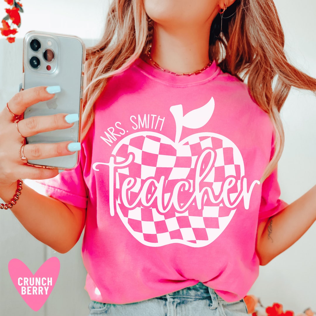 Custom Teacher Shirt Teacher Shirt Pink Trendy Teacher Appreciation ...