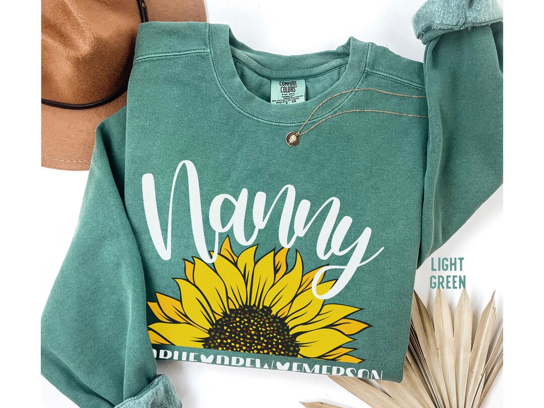 Custom Nanny Sweatshirt Comfort Colors Grandma Nanny Sweater With ...